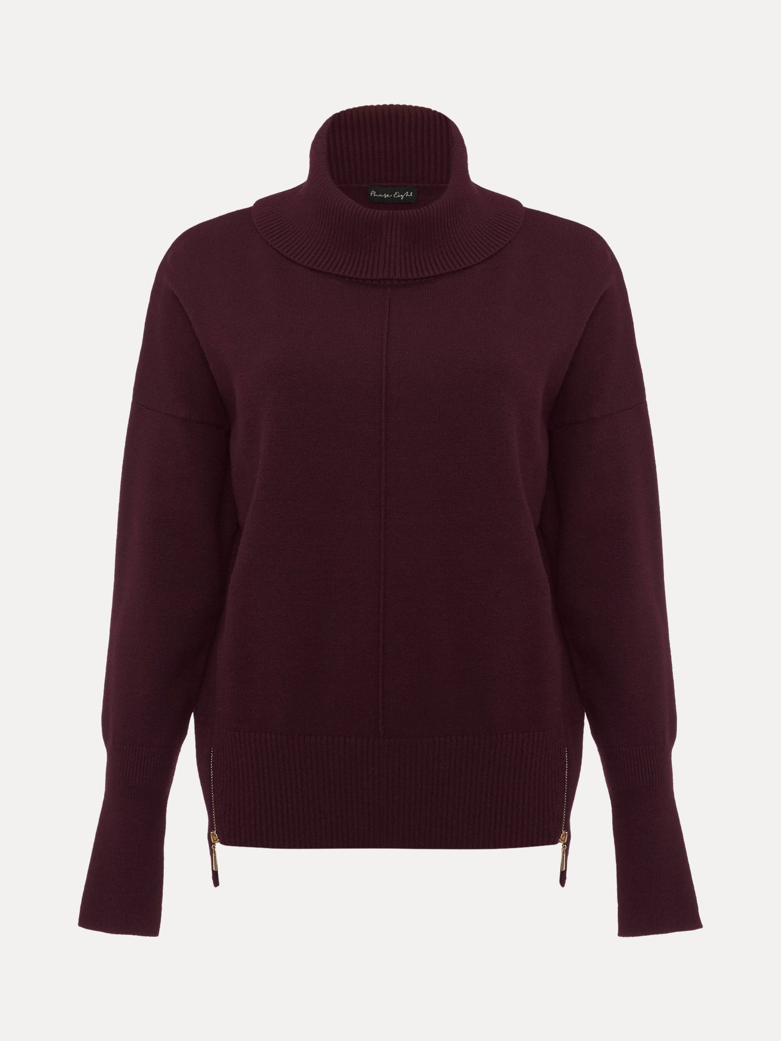 PHASE EIGHT Steph Chunky Cowl Neck Jumper in Wine | endource