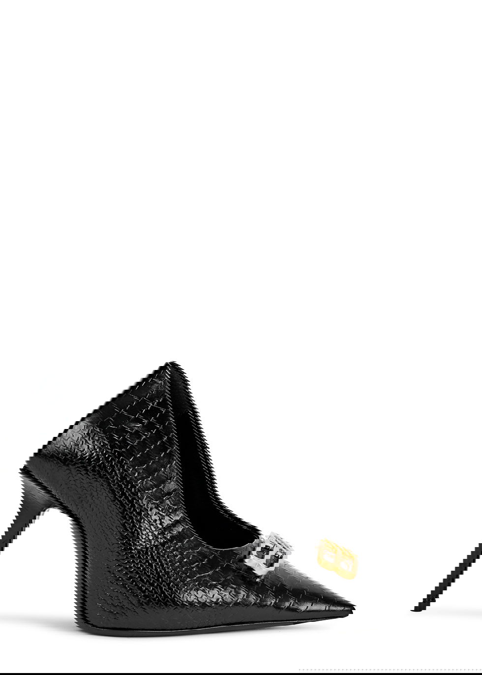 BALENCIAGA Square Knife BB 80 Crocodile-Effect Leather Pumps | endource