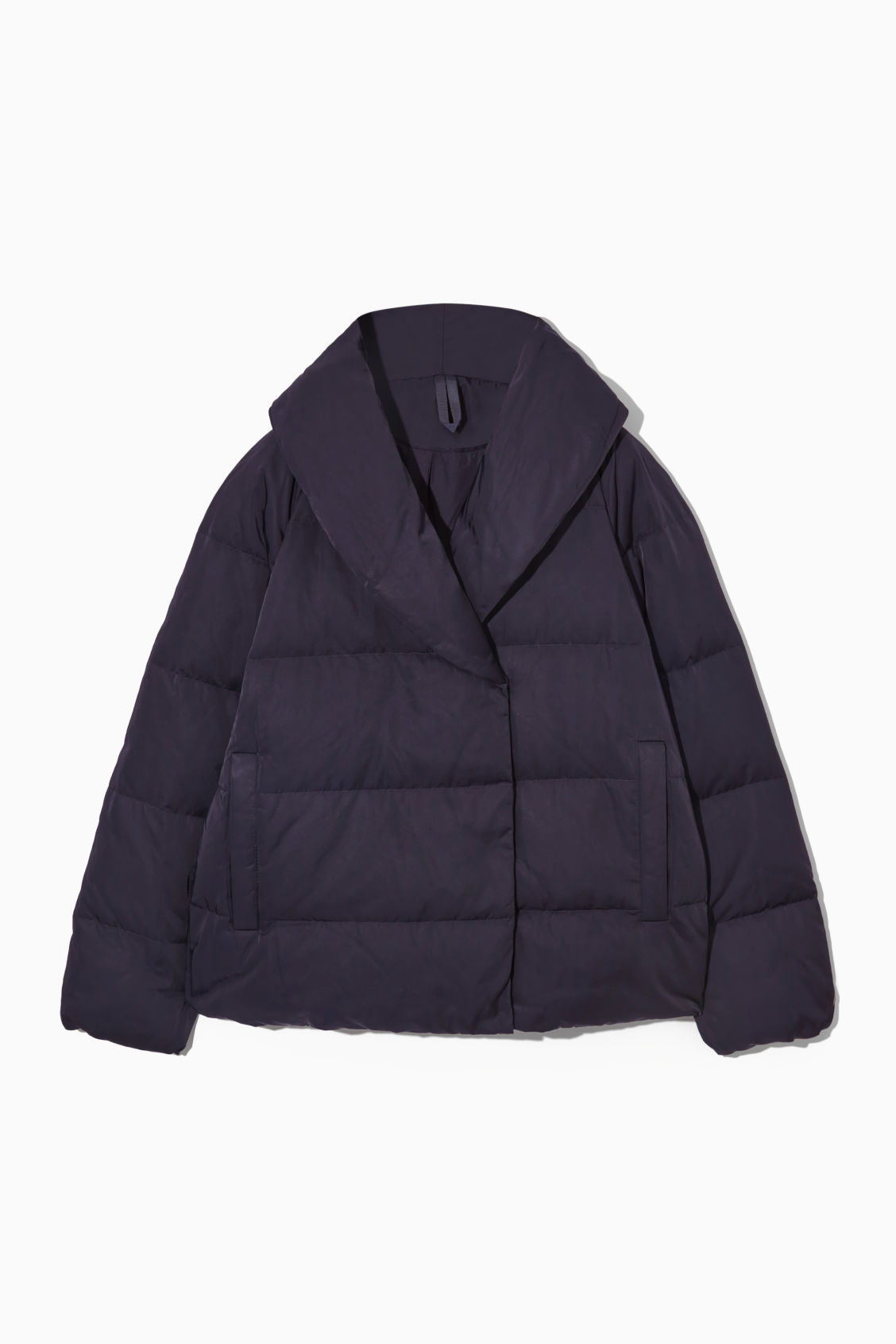 COS Shawl-Collar Puffer Jacket in NAVY | endource