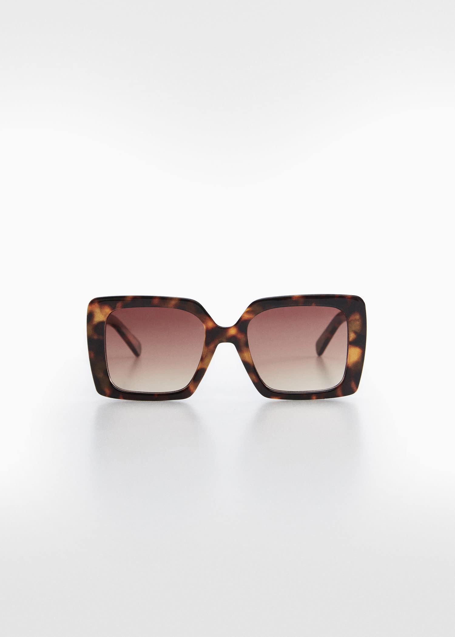 MANGO Tortoiseshell Square Sunglasses in Chocolate | Endource