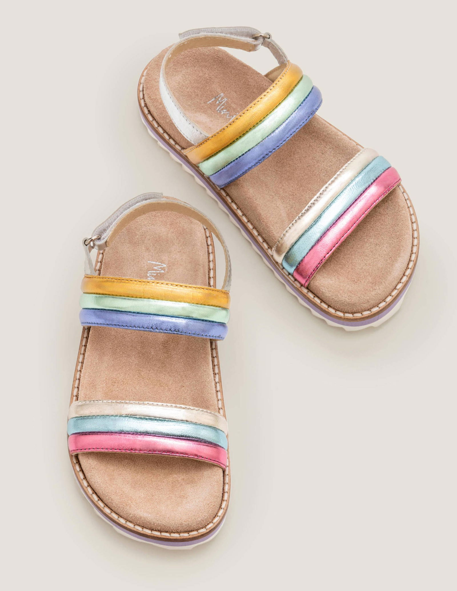 BODEN Rainbow Padded Sandals in Multi Rainbow | endource