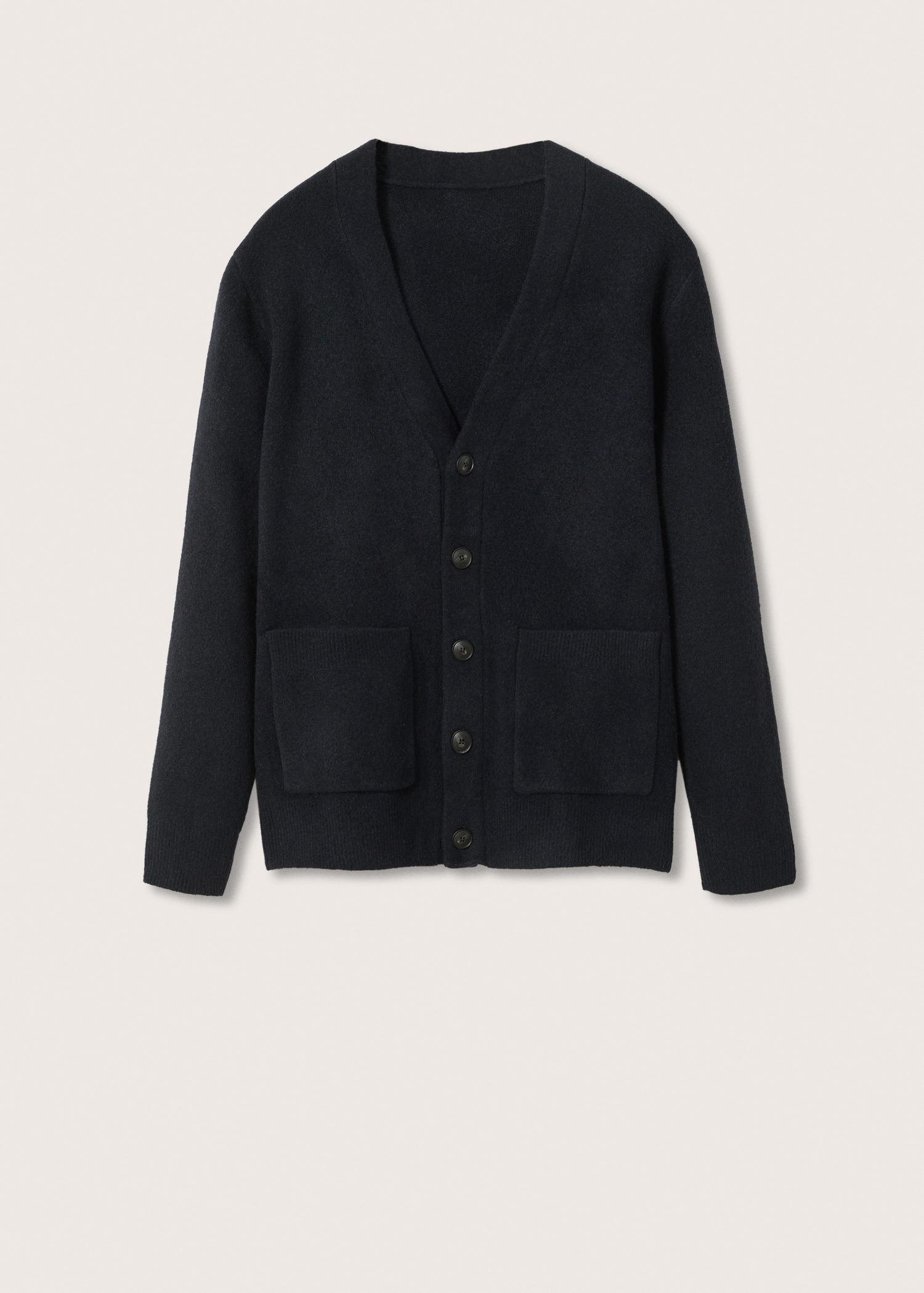 MANGO Textured Button Cardigan in Navy | Endource