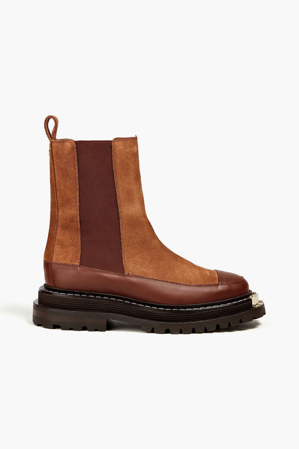 SANDRO Liam Suede And Leather Chelsea Boots in Brown | endource