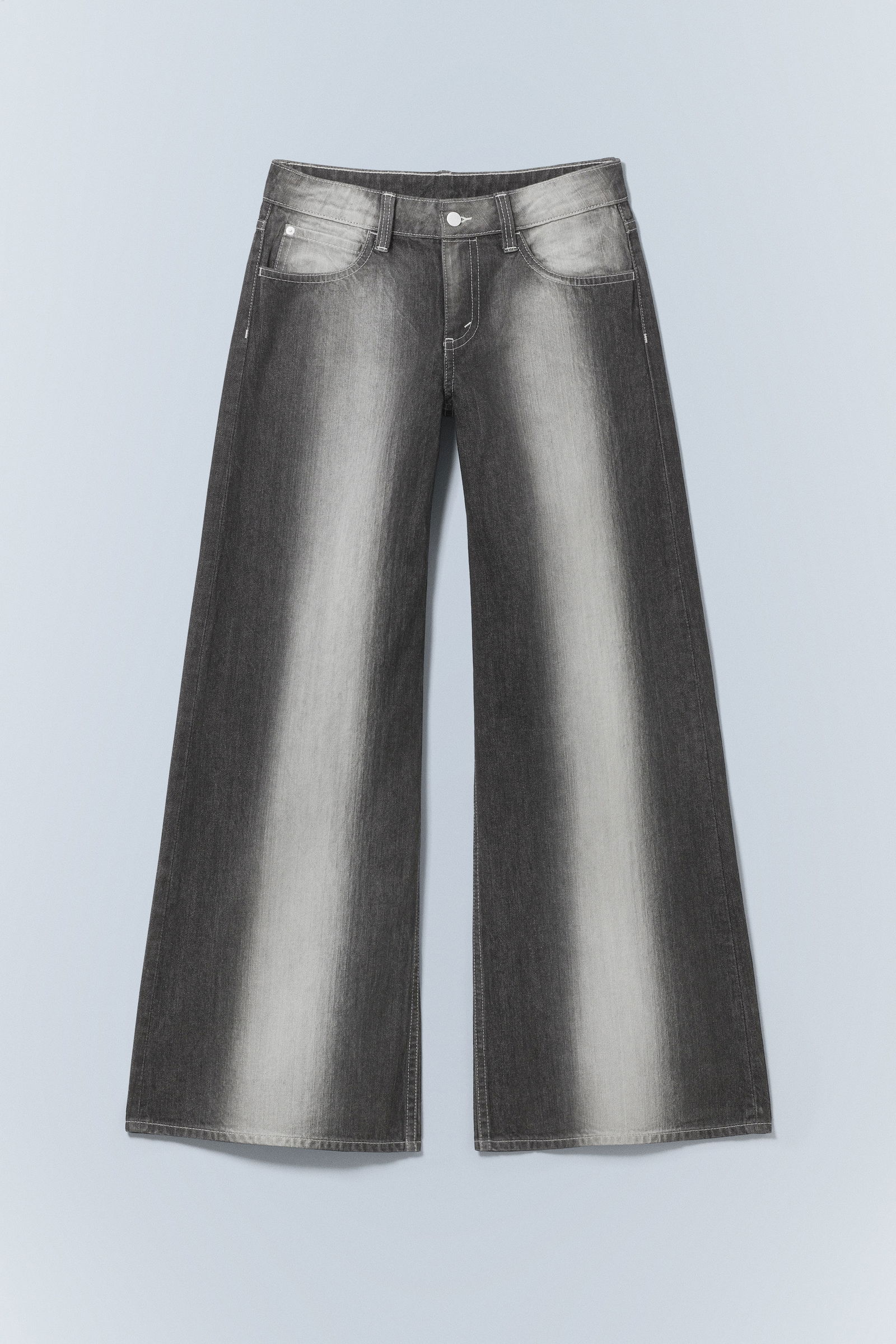 WEEKDAY Poser Regular Waist Loose Wide Jeans in Dark Grey | endource