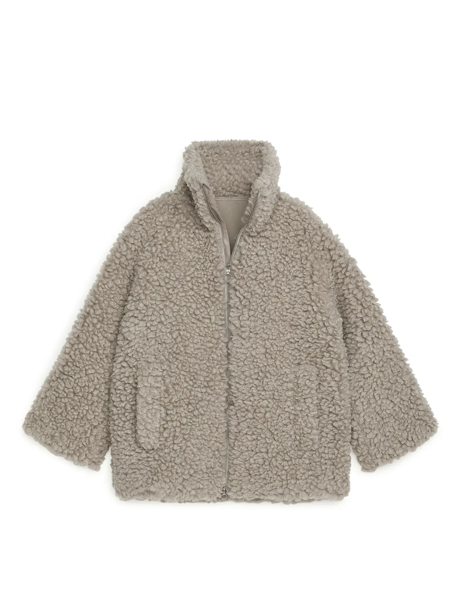 ARKET Wool-Blend Pile Jacket in Mole | Endource