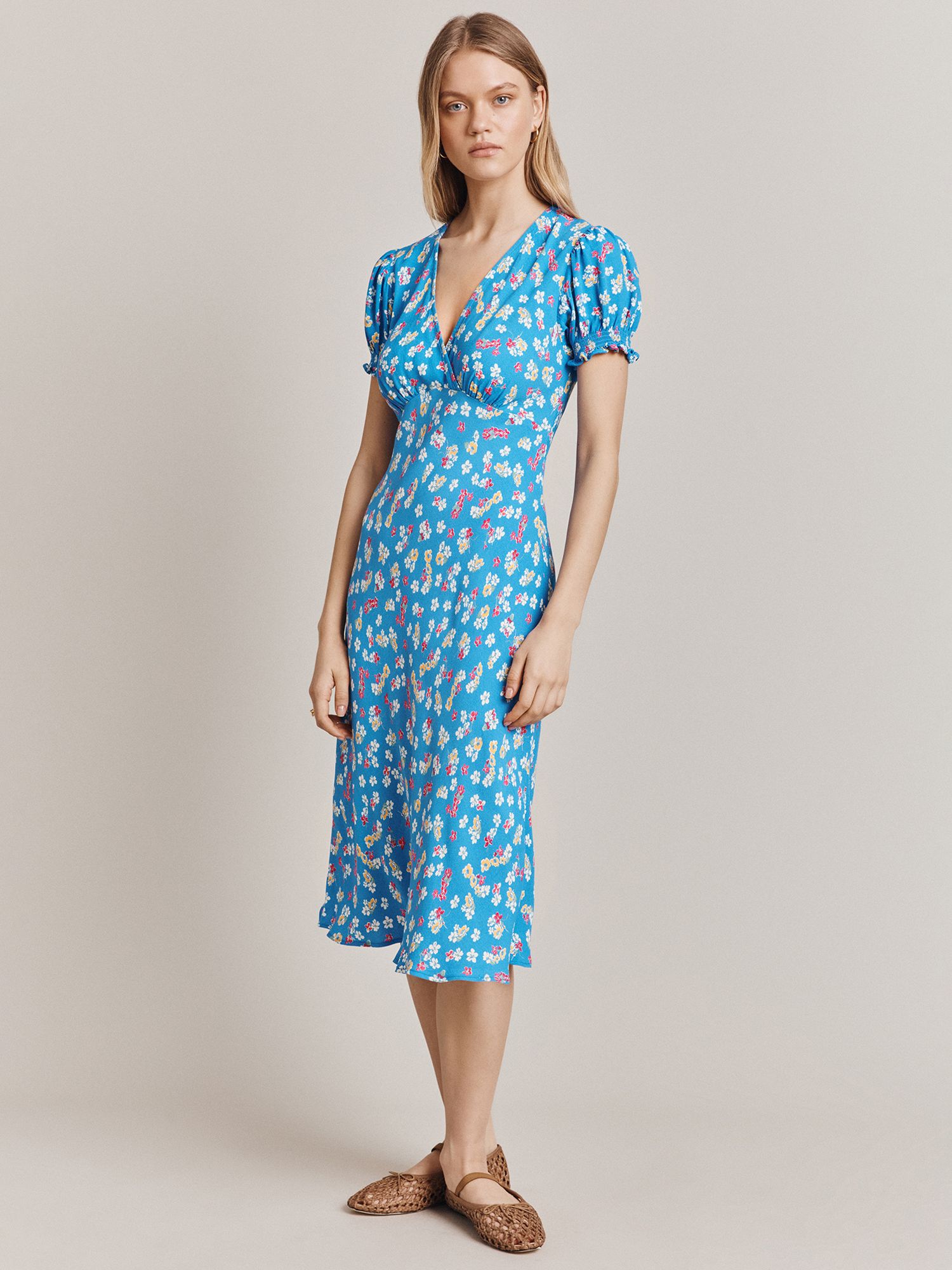 GHOST Jemima Floral Print Midi Dress | endource