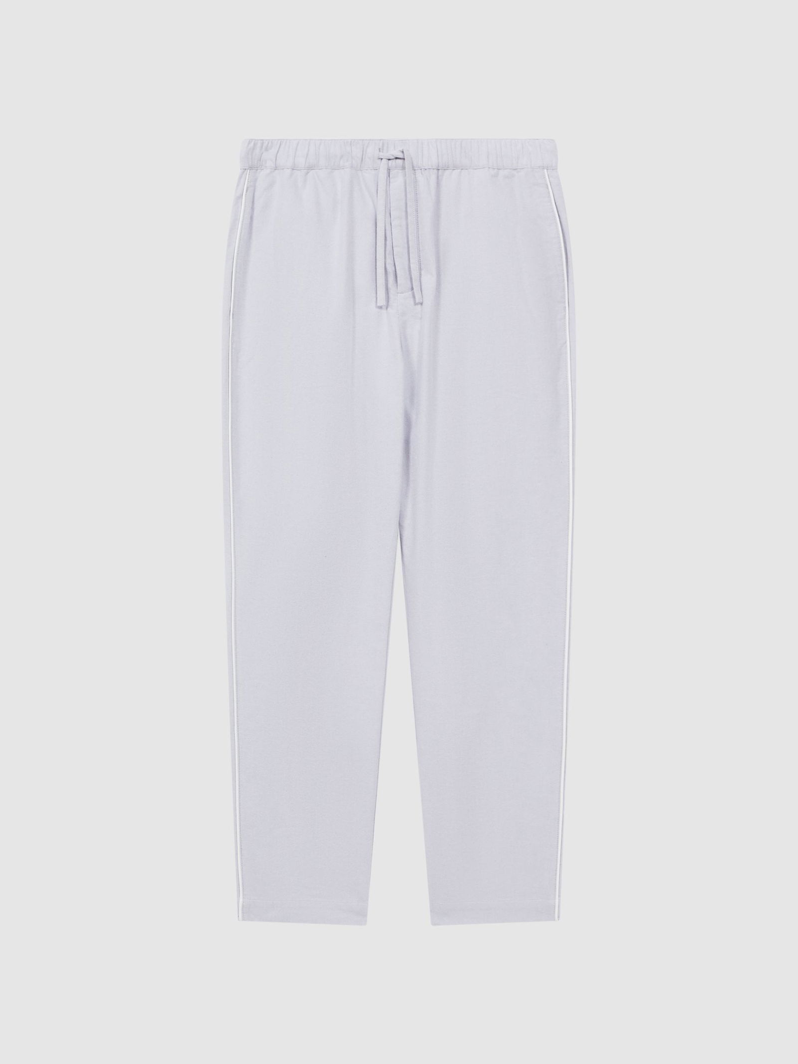 REISS Farley Cotton Drawstring Pyjama Bottoms in Ice Grey | endource
