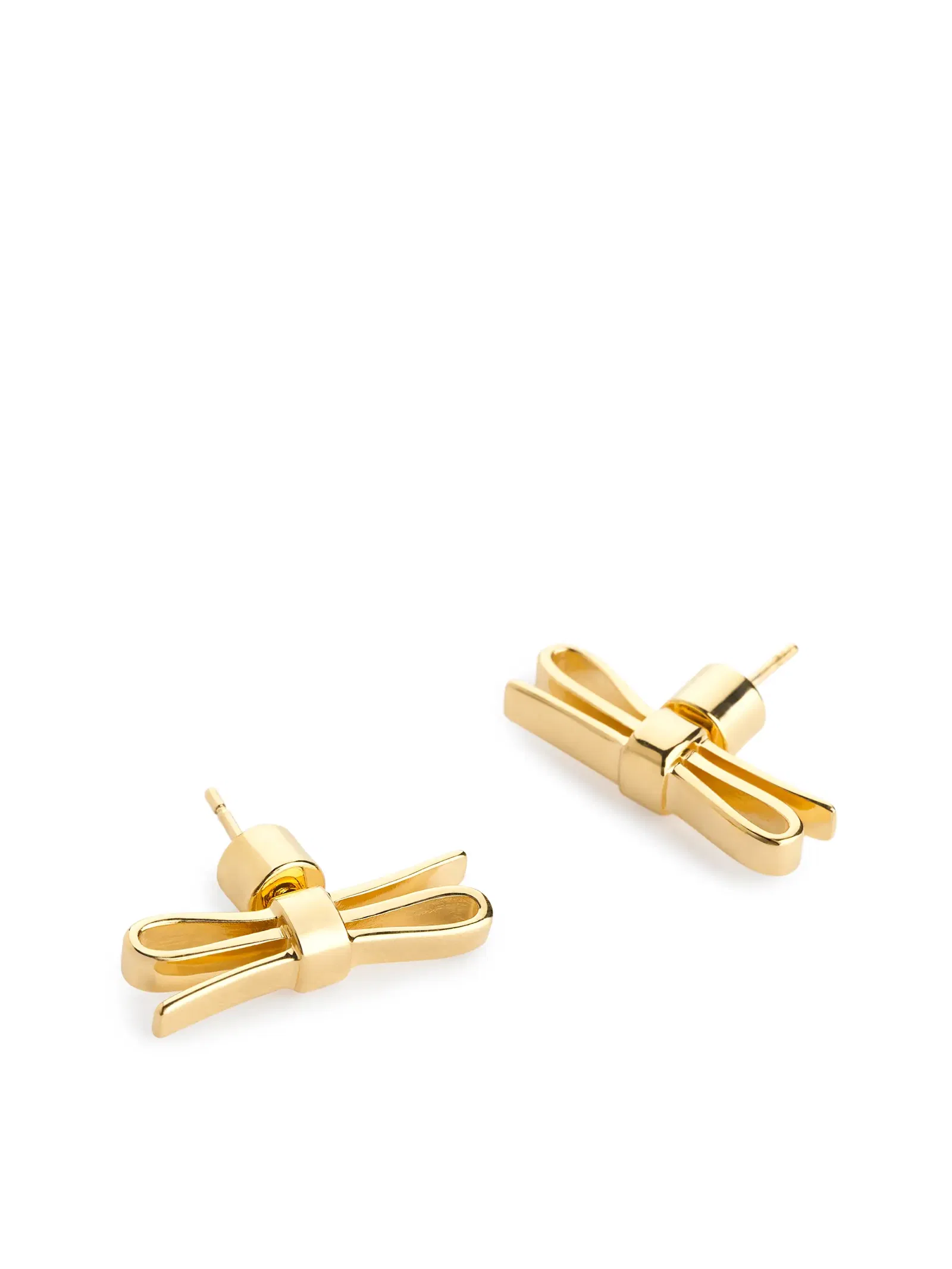 ARKET Bow Stud Earrings in Gold | endource