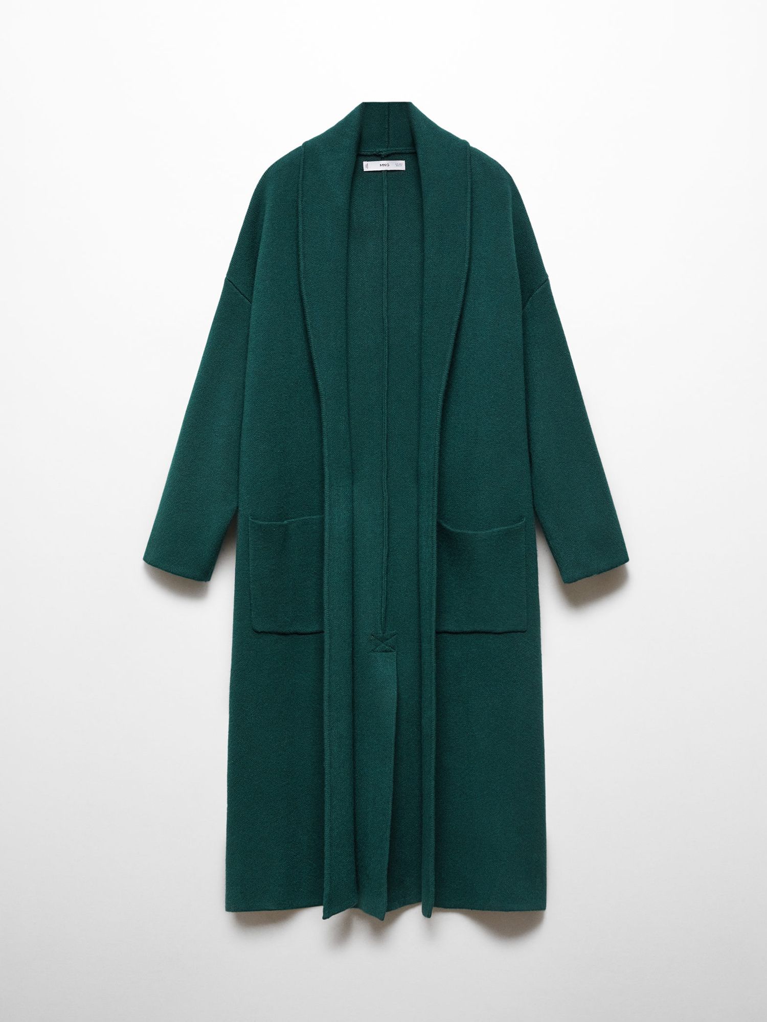 MANGO Ringo Oversized Knitted Coat in Green | endource