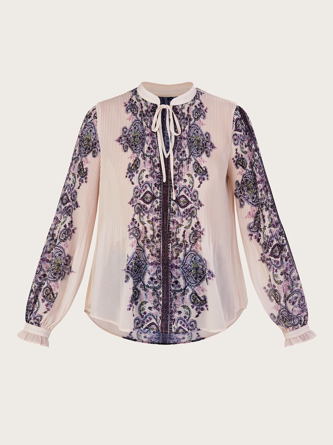 Monsoon Yasmin Pleated Tie Front Blouse | endource