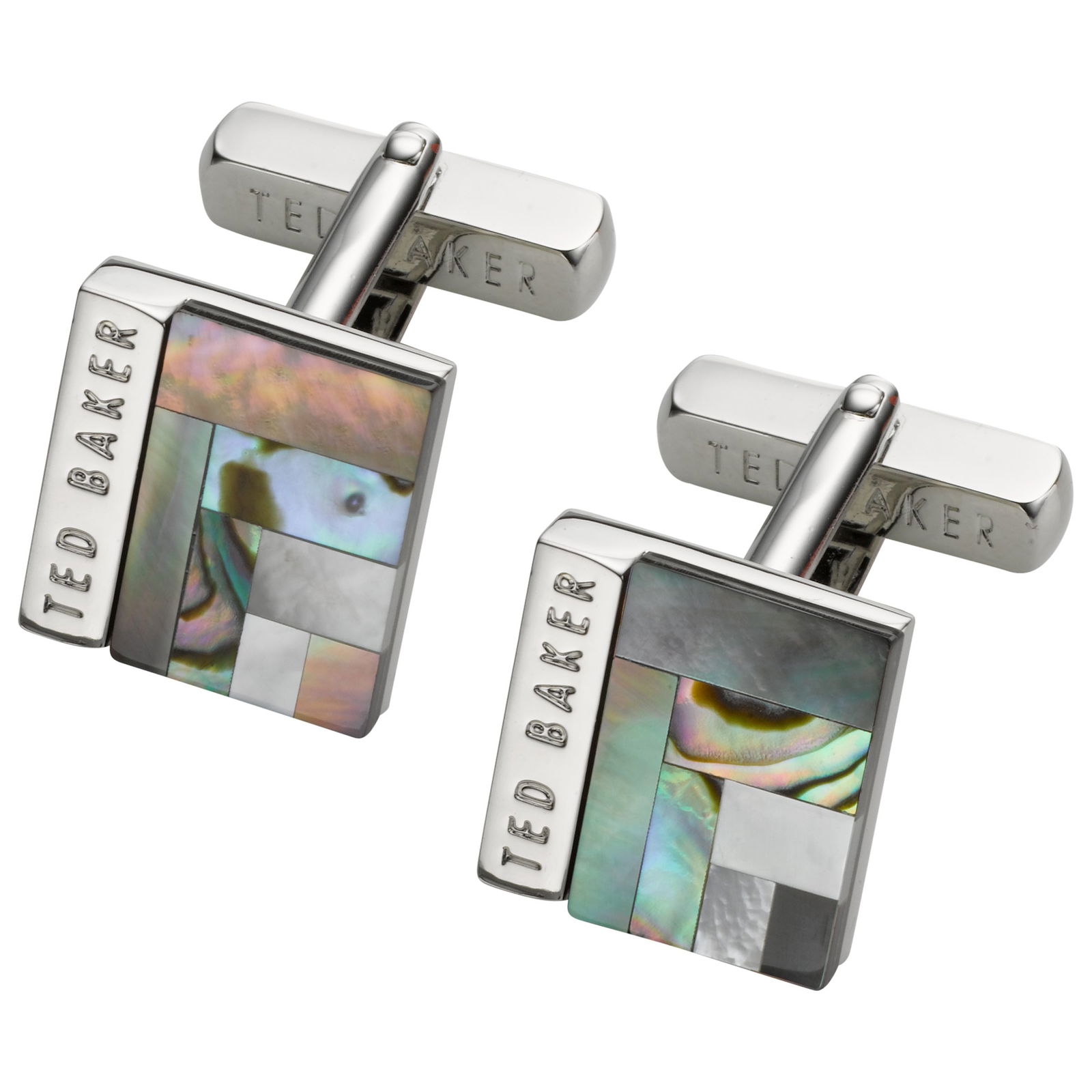 TED BAKER Burro Art Deco Style Square Cufflinks in Grey | endource