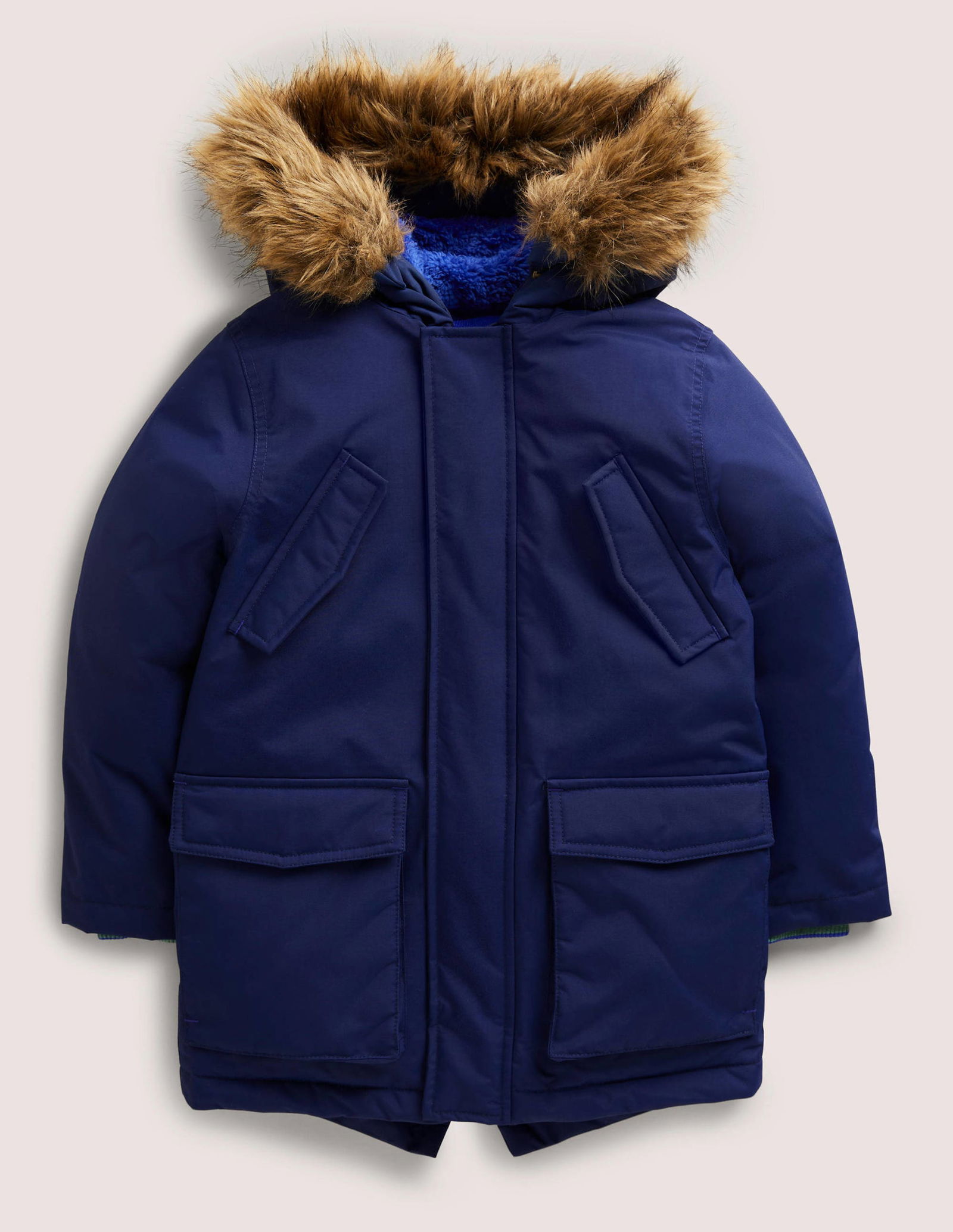 BODEN Cosy Waterproof Parka in College Navy | endource