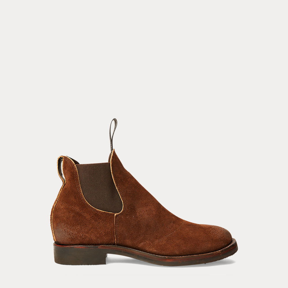 RALPH LAUREN RRL Suede Chelsea Boot in Brown | endource