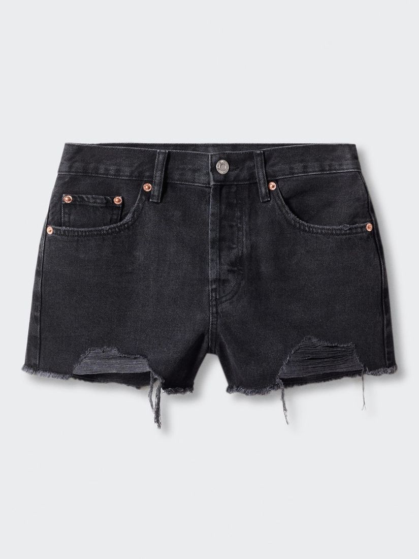 MANGO Denim Hailey Shorts in Open Grey | Endource