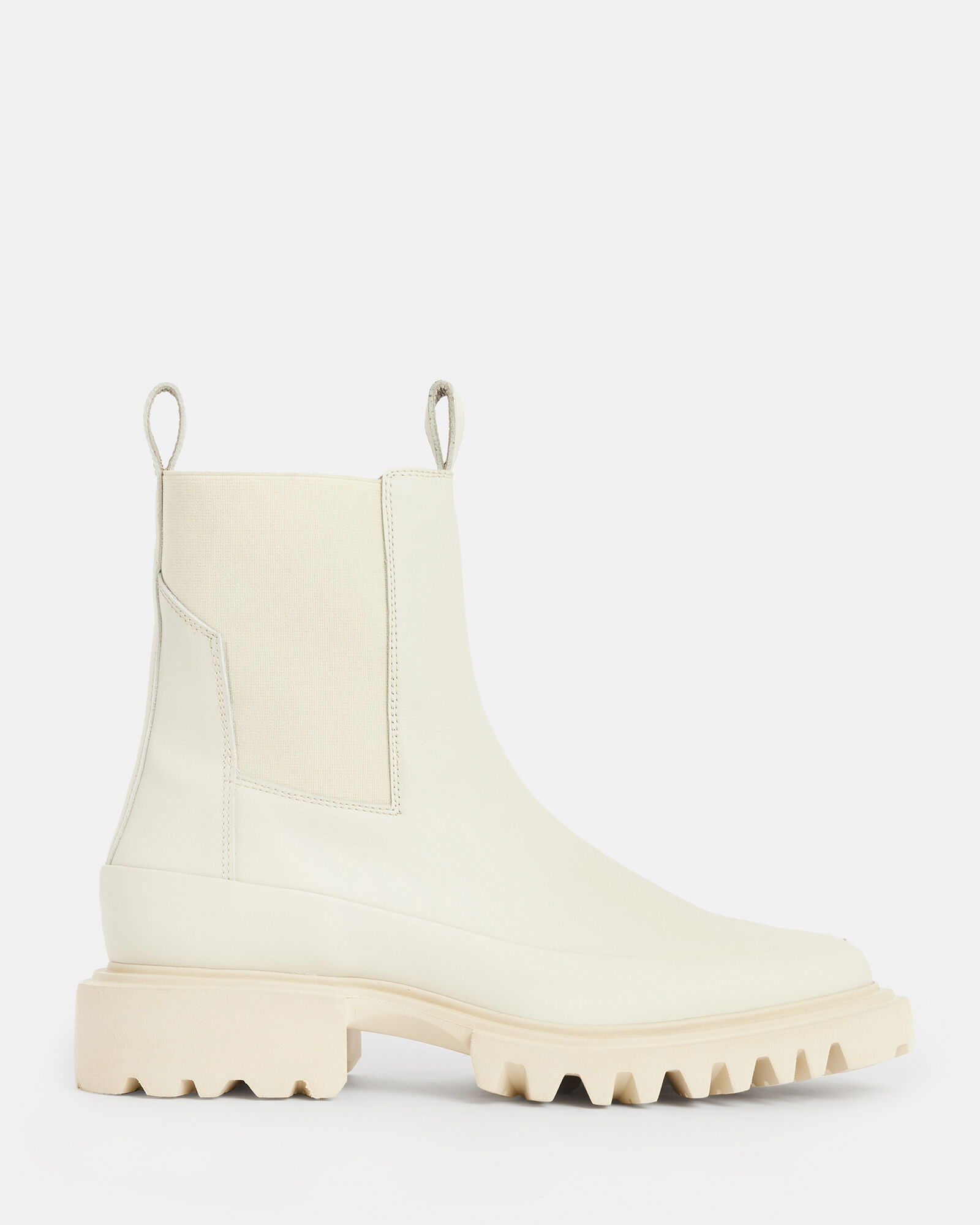ALLSAINTS Harlee Leather Boots in Stone White | endource