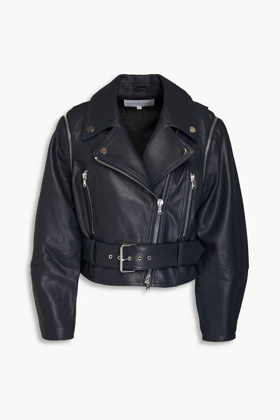 VERONICA BEARD Jylan Convertible Leather Biker Jacket | endource