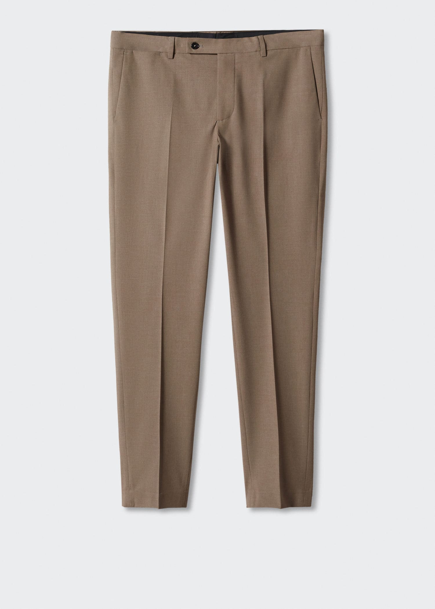 MANGO Slim Fit Suit Trousers in Brown | Endource