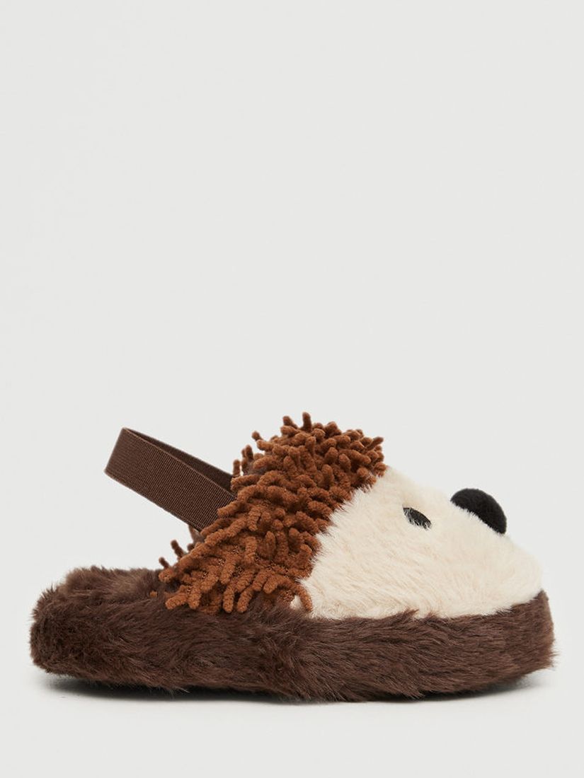 MANGO Elisa Hedgehog Slippers in Brown | endource