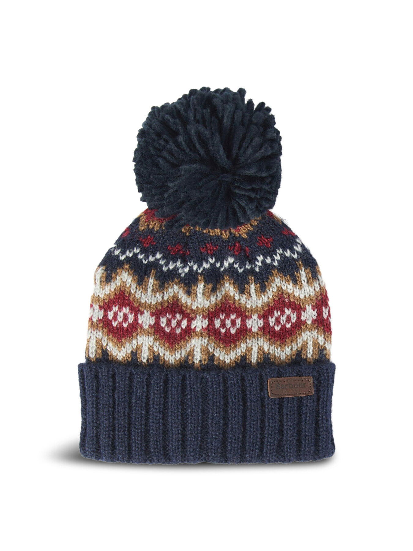 BARBOUR Case Fairisle Beanie in Cranberry | Endource