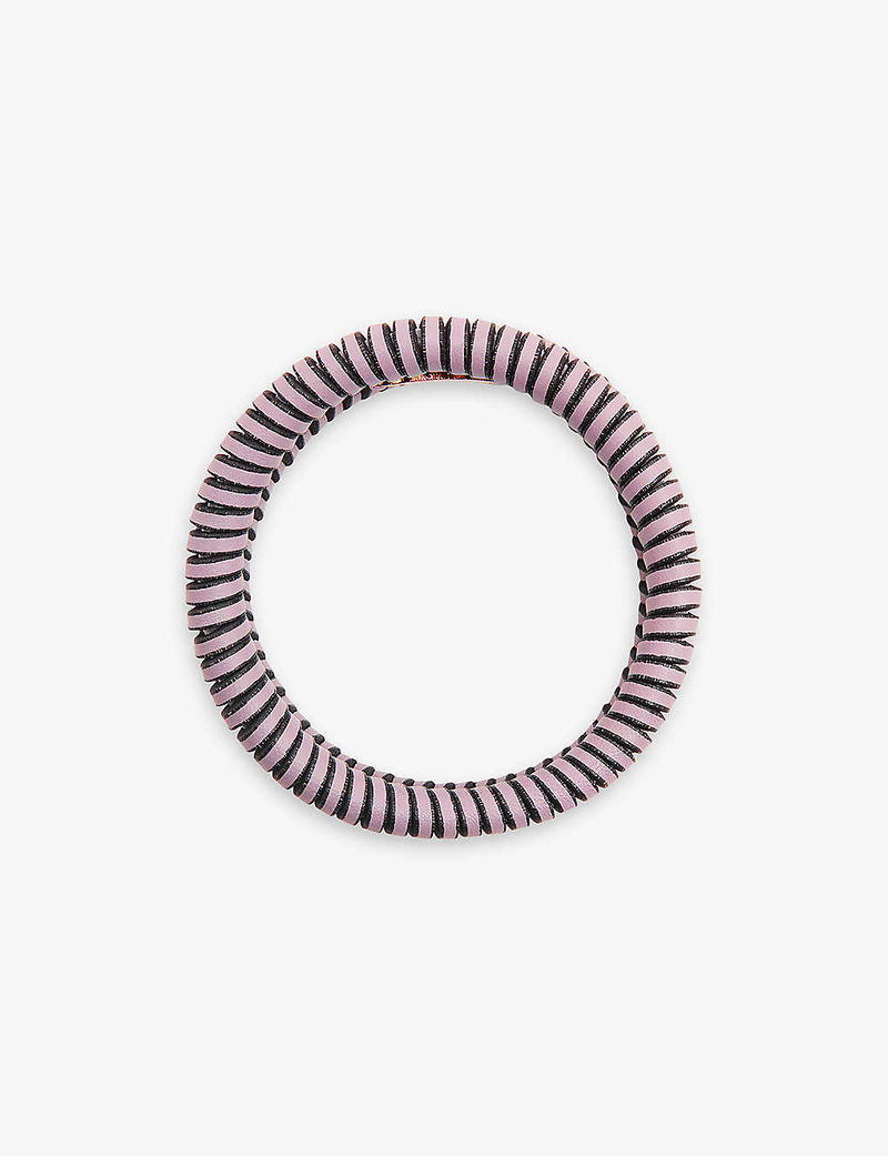 LOEWE Interlocking Braided-Leather Bangle in DIRTYMAUVE | Endource