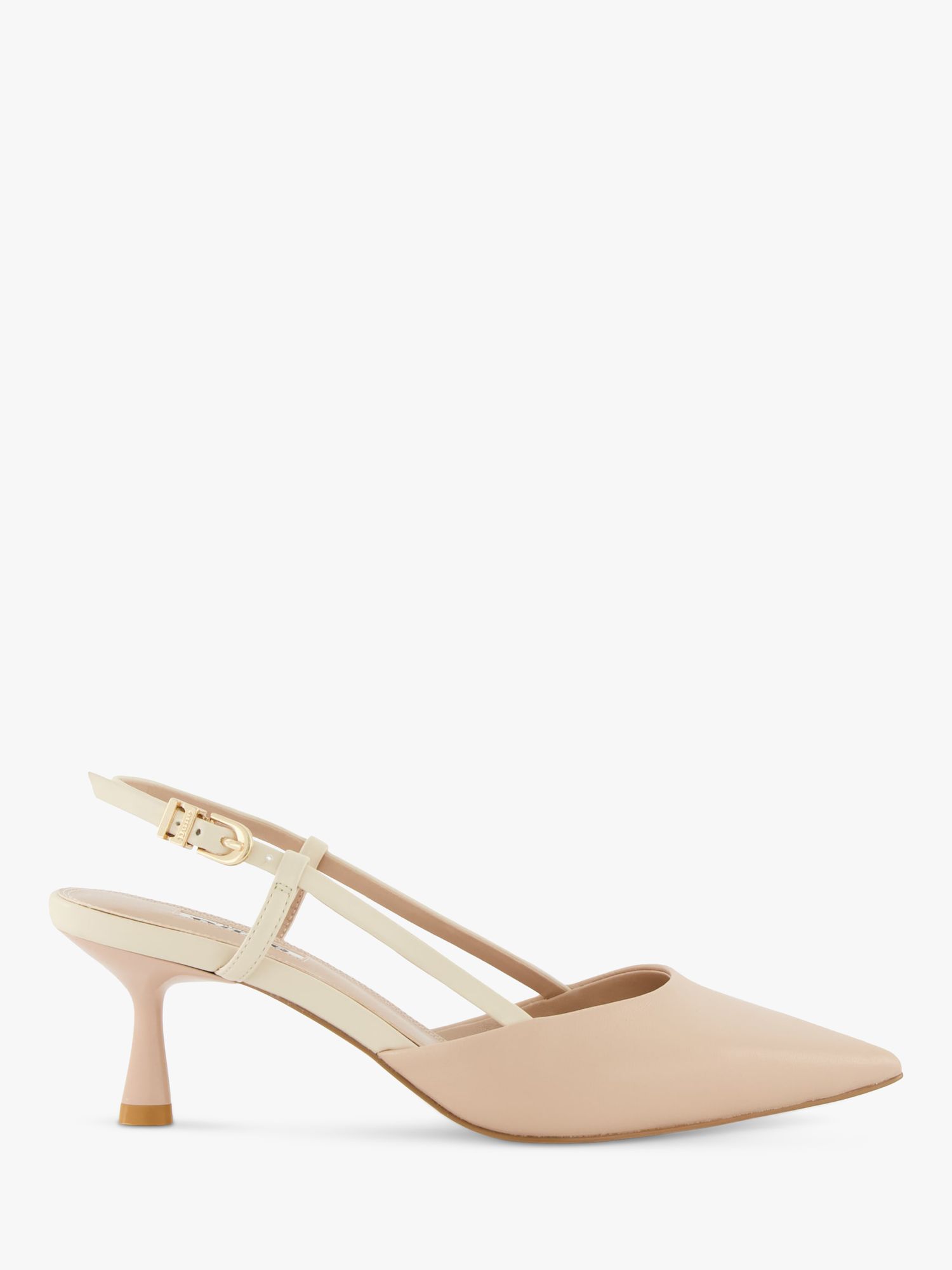 DUNE Classify Slingback Leather Court Shoes in Nude -leather | Endource