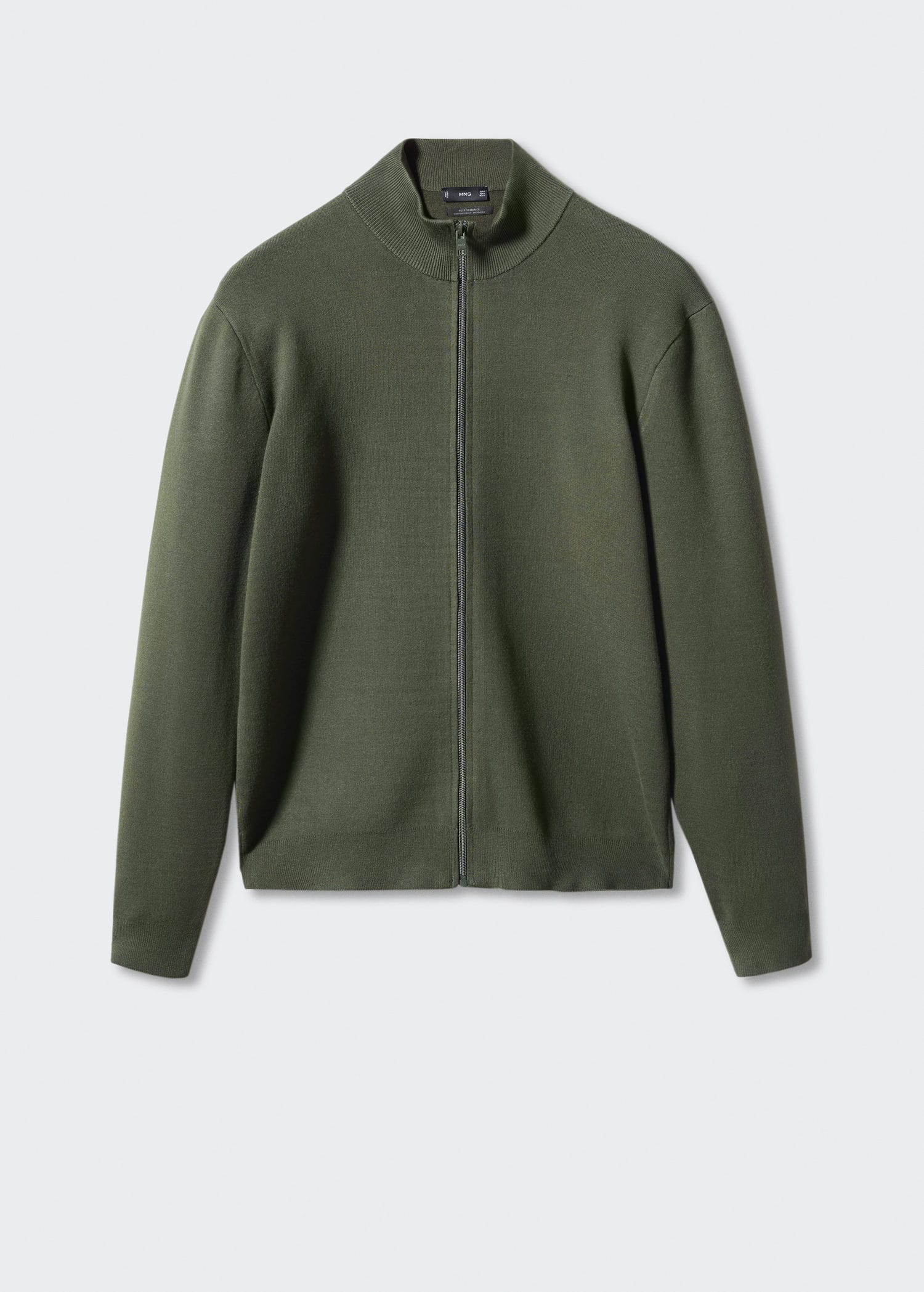 MANGO Zipped High Collar Cardigan | Endource