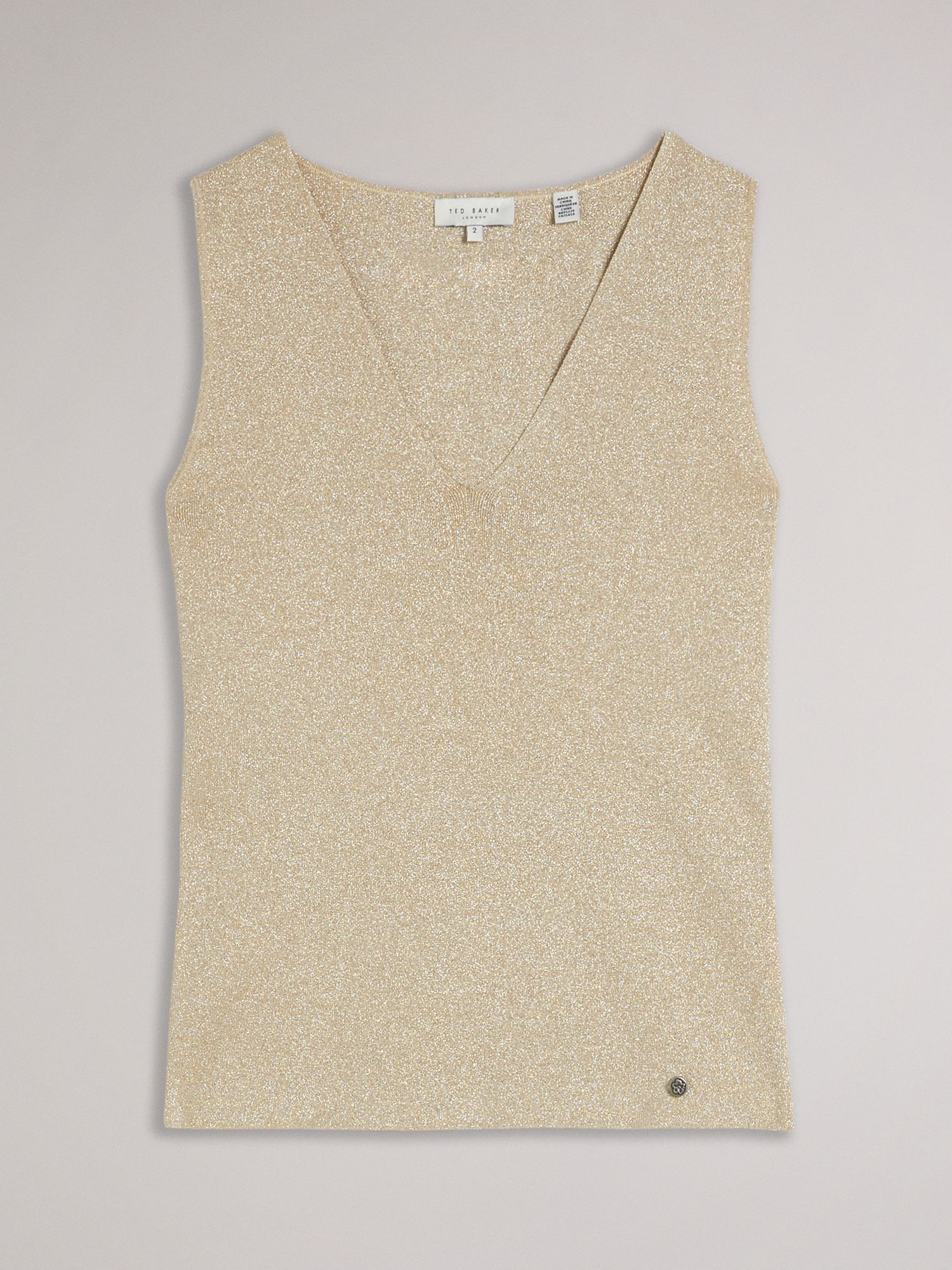 TED BAKER Sharlee Metallic Knitted Vest | endource