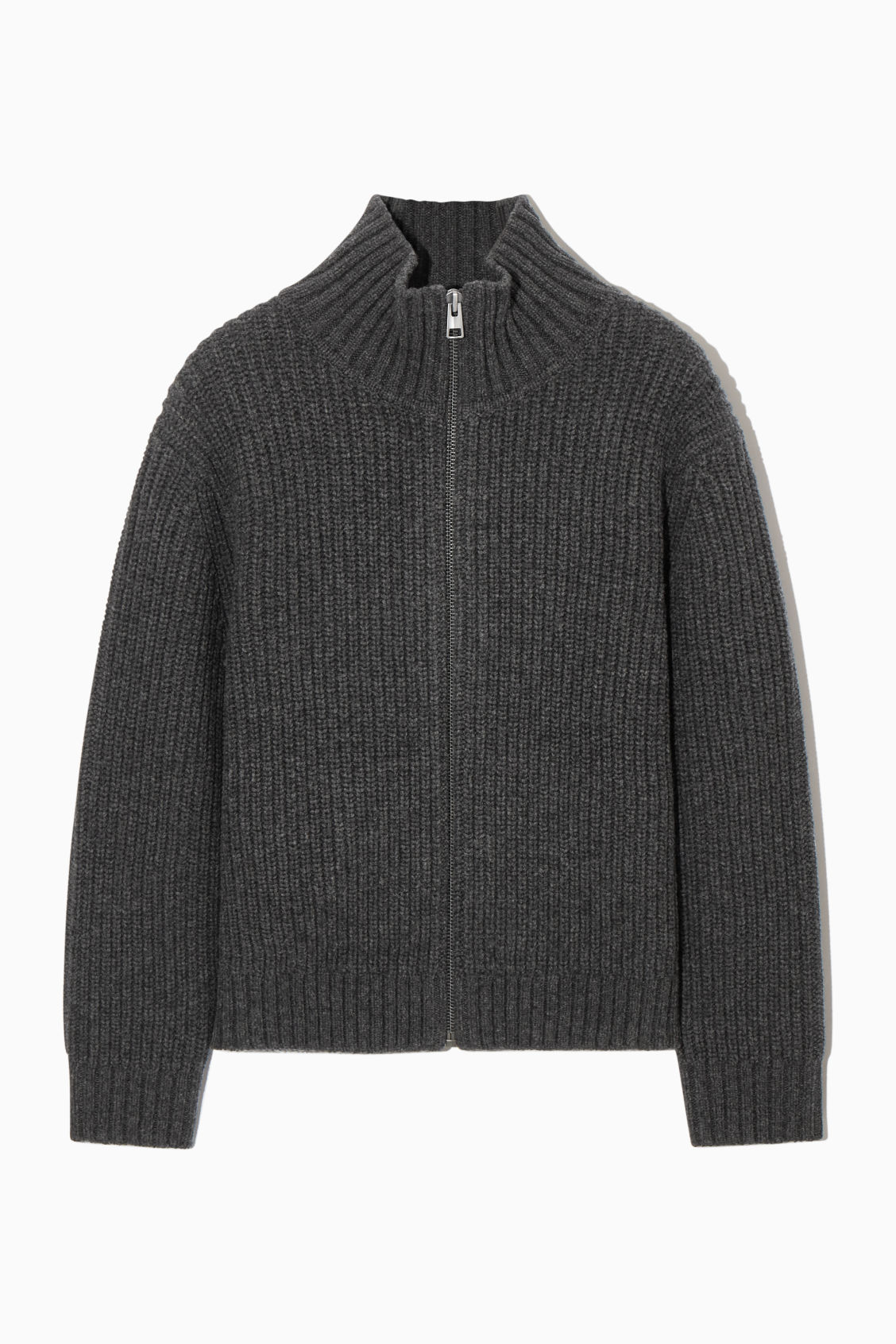 COS Funnel-Neck Knitted Wool Jacket | Endource