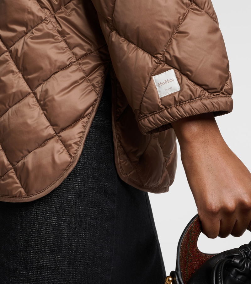 Max Mara The Cube Csoft Quilted Down Jacket in Brown | endource