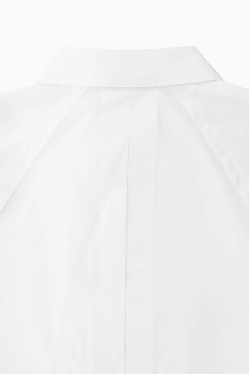 COS Cropped Elasticated Shirt in WHITE | endource