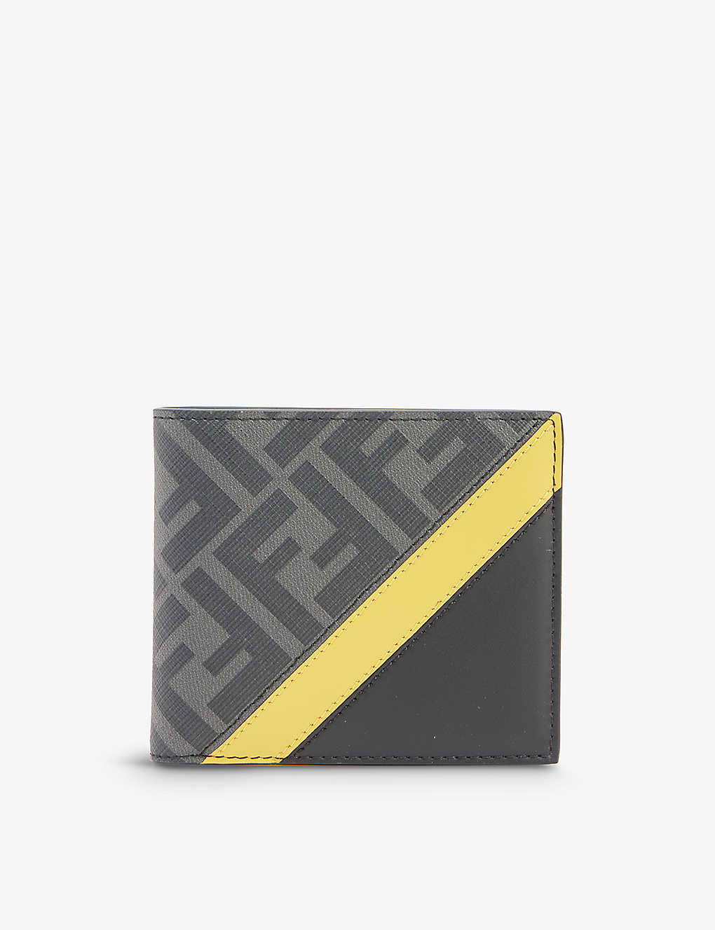 FENDI Monogram-Print Contrast-Panel Wallet in NEROSUNFLOWERPALL | endource