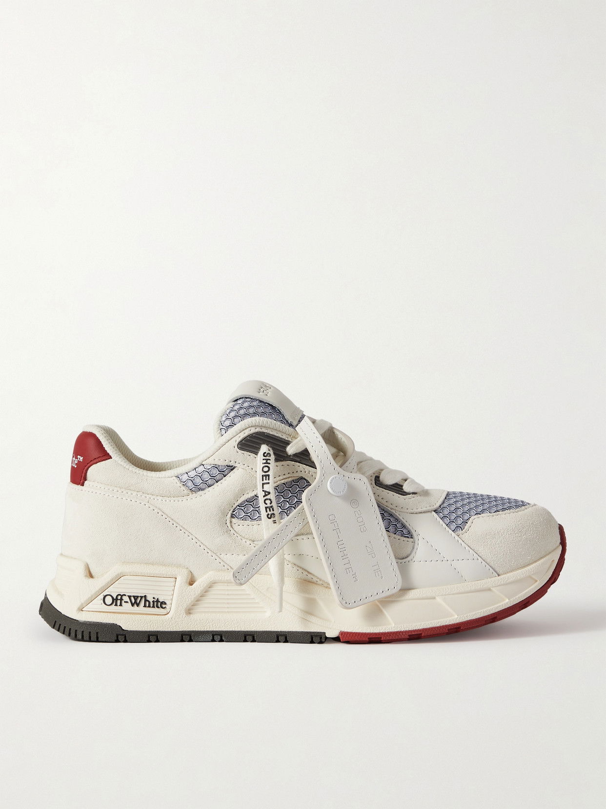 Off-White Kick Off Metallic Mesh Trainers in White | endource