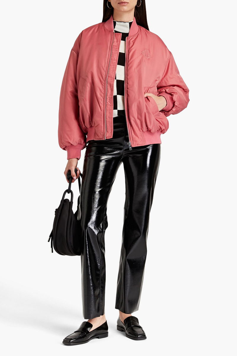 MAJE Bombastick Shell Bomber Jacket in Pink | endource