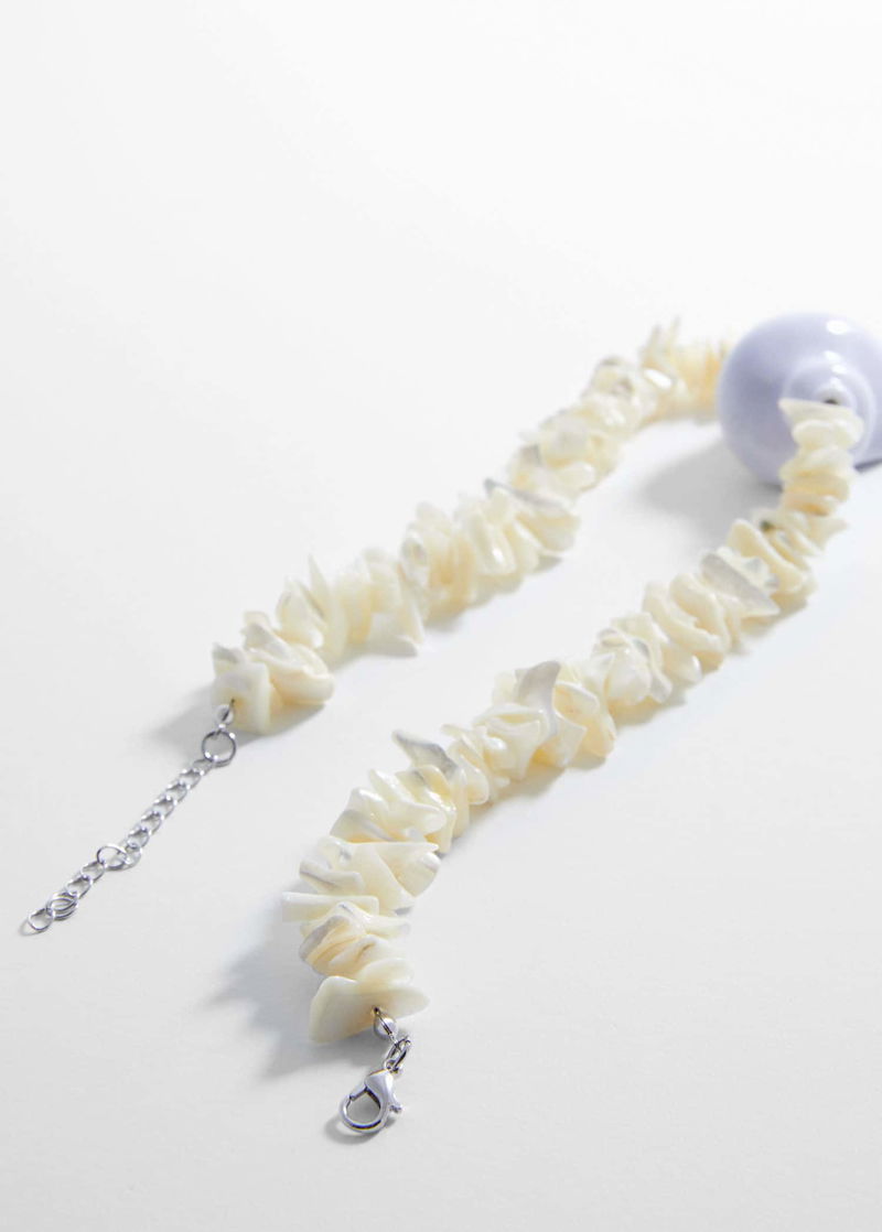 MANGO Shells Bead Necklace in White | Endource