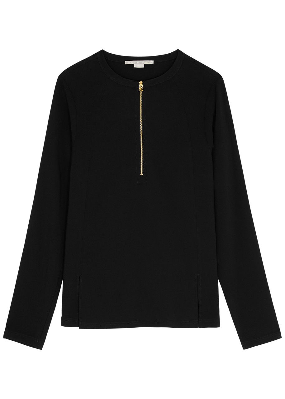 STELLA MCCARTNEY Arlesa Half-Zip Stretch-Crepe Top | endource