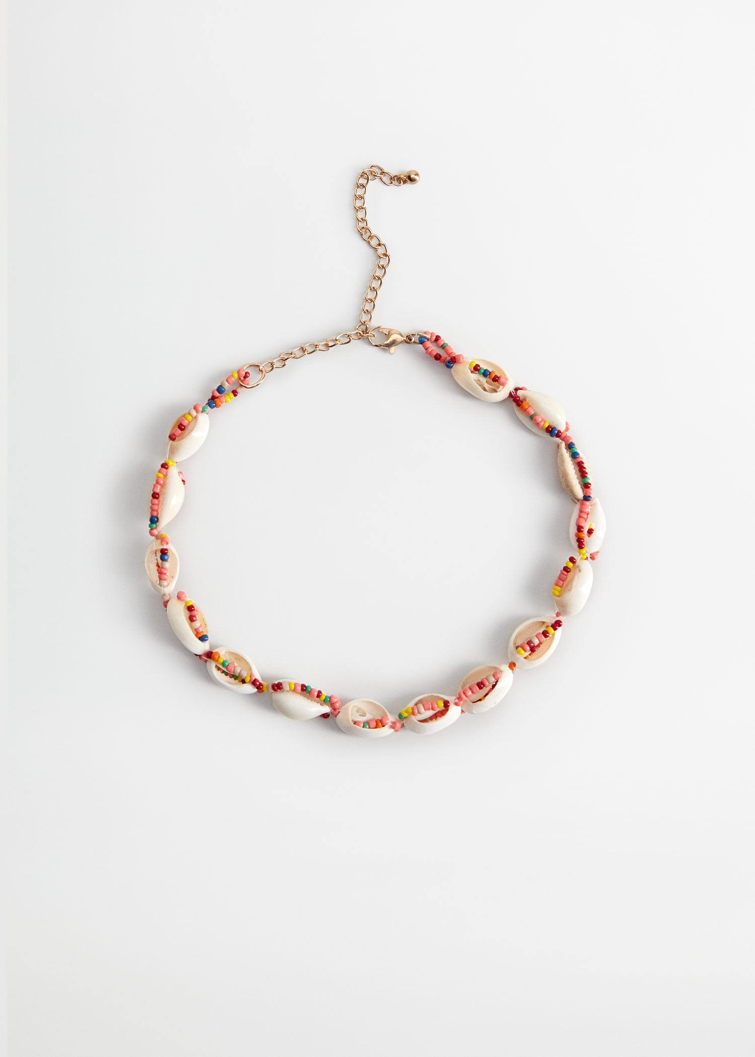 MANGO Shells Bead Necklace in Orange | Endource