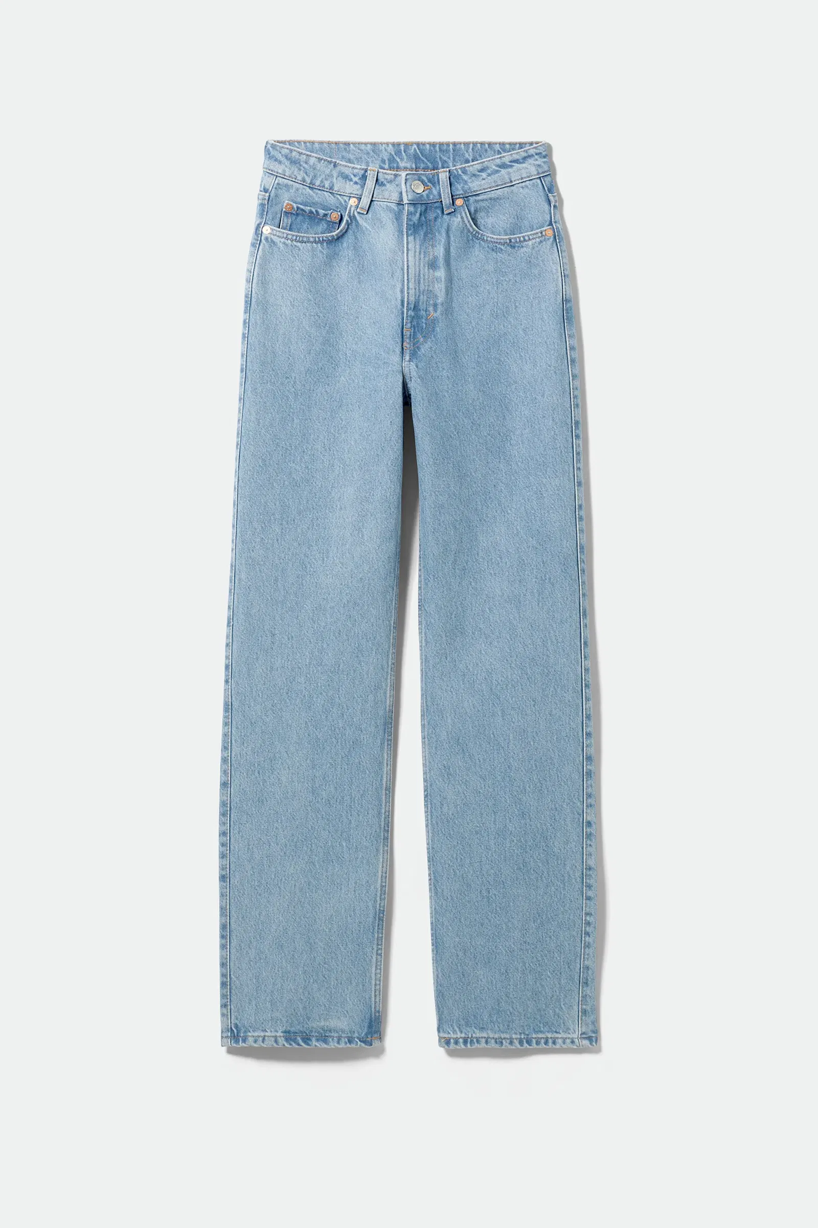 WEEKDAY Rowe Extra High Straight Jeans in Pool blue | Endource