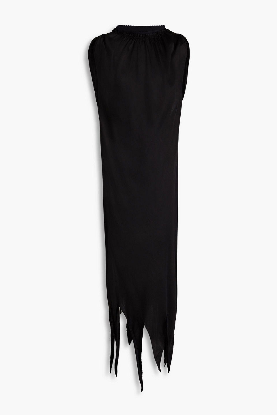 MM6 MAISON MARGIELA Open-Back Fringed Satin Midi Dress | endource