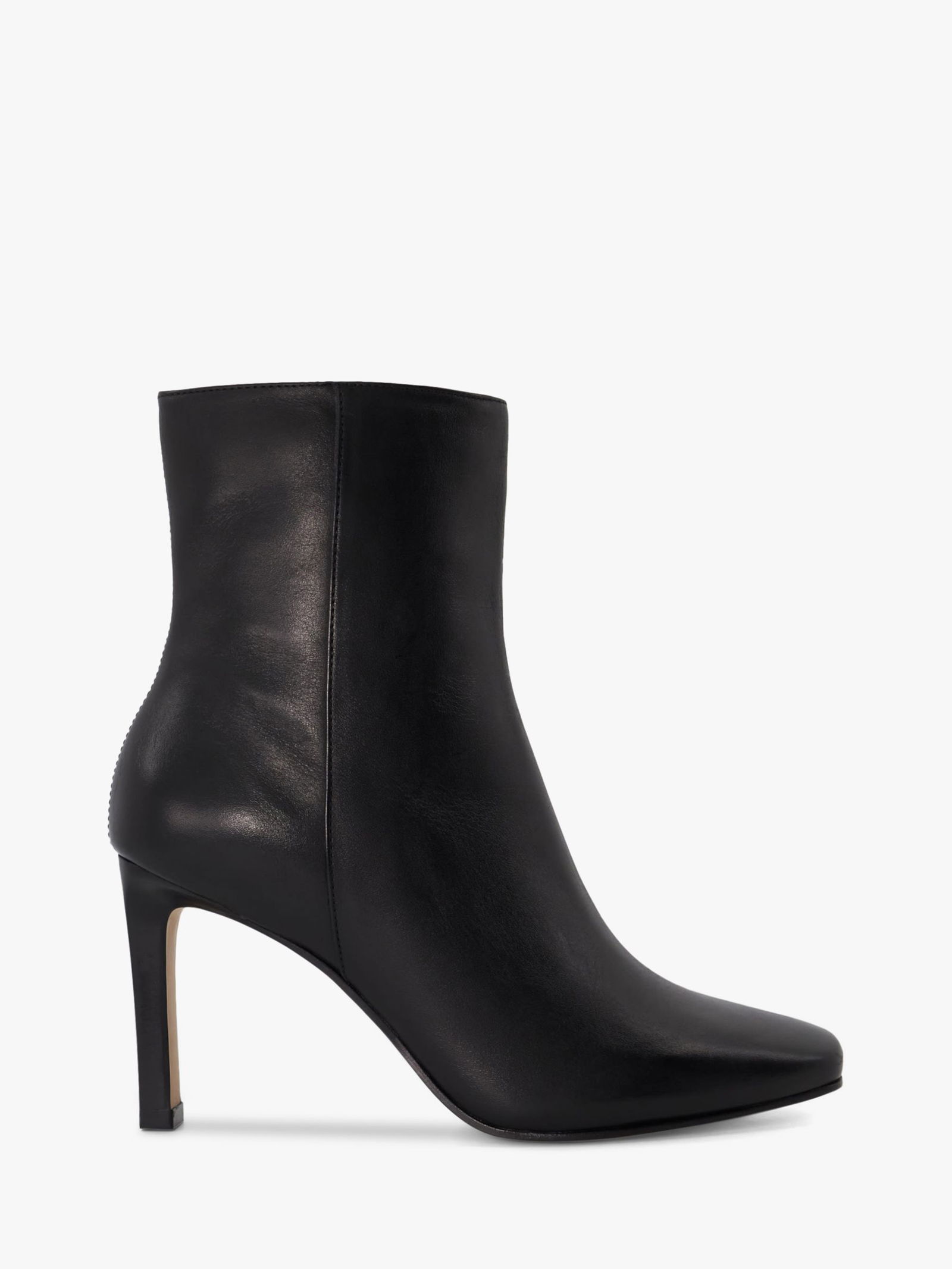 DUNE Oxygen Leather Block Heel Boots in Black-leather | Endource
