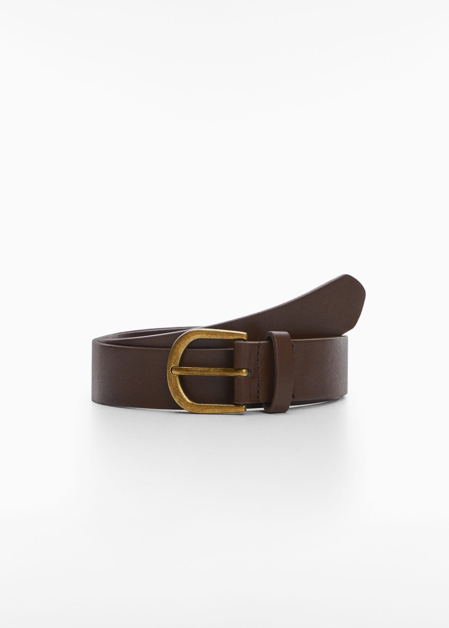 MANGO Buckle Belt in Brown | endource