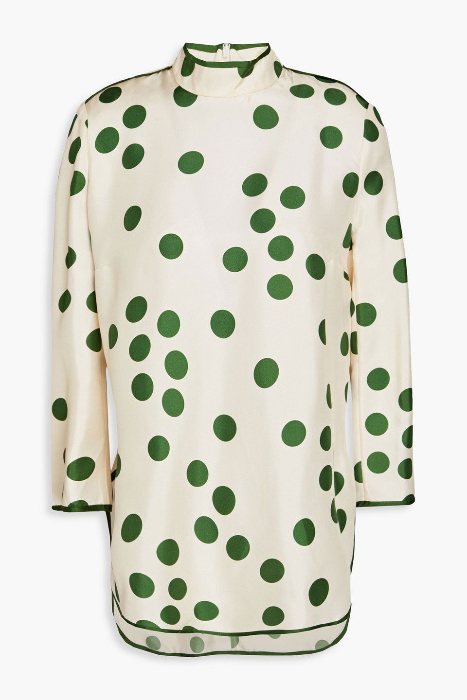 ZIMMERMANN Polka-Dot Silk-Twill Blouse in White | endource
