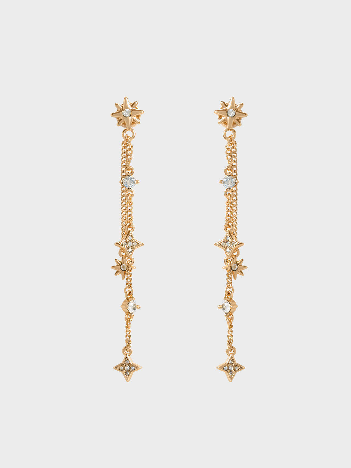 CHARLES & KEITH Star Motif Crystal-Embellished Drop Earrings | endource