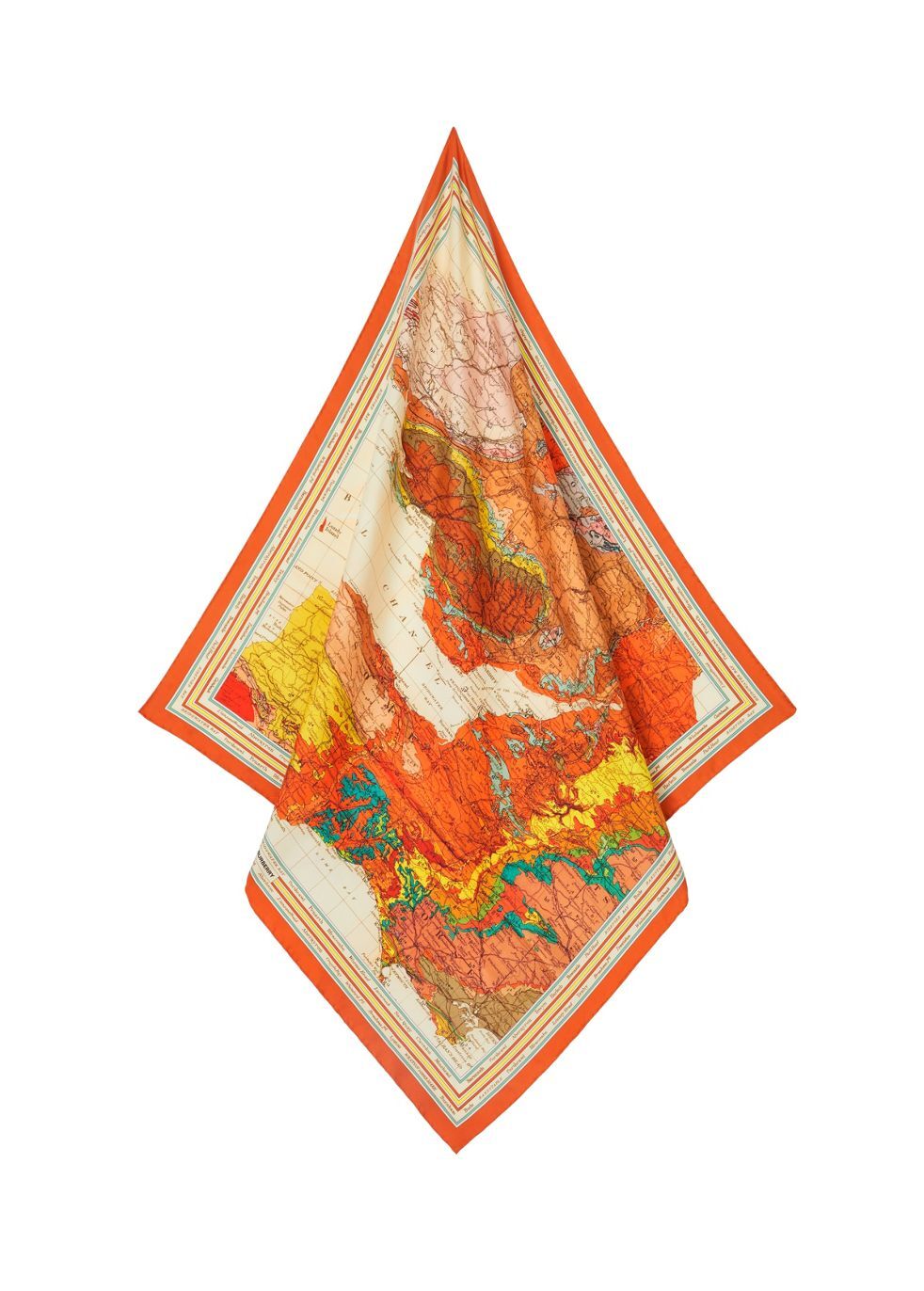 BURBERRY Map Print Silk Square Scarf | endource