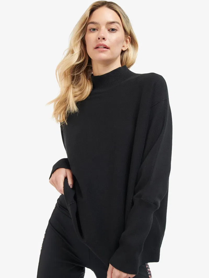 BARBOUR Roland Funnel Neck Jumper in Black | endource