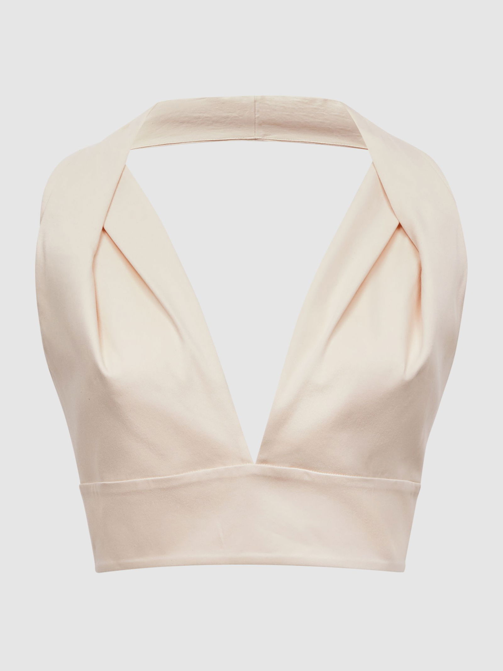 REISS Rebecca Cropped Open Back Top in Nude | endource