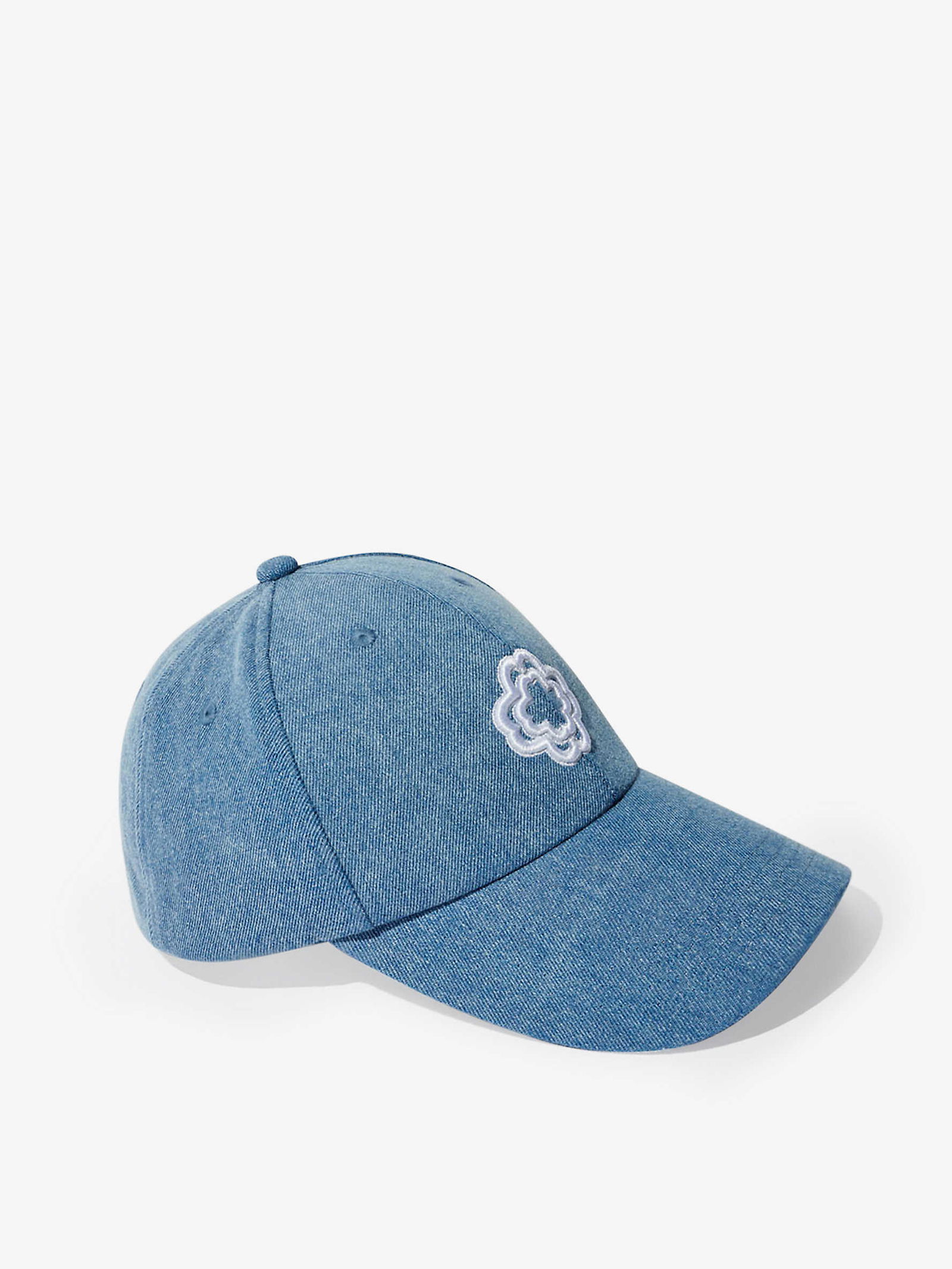MAJE Logo-Embroidered Adjustable Denim Cap in Bleus | endource