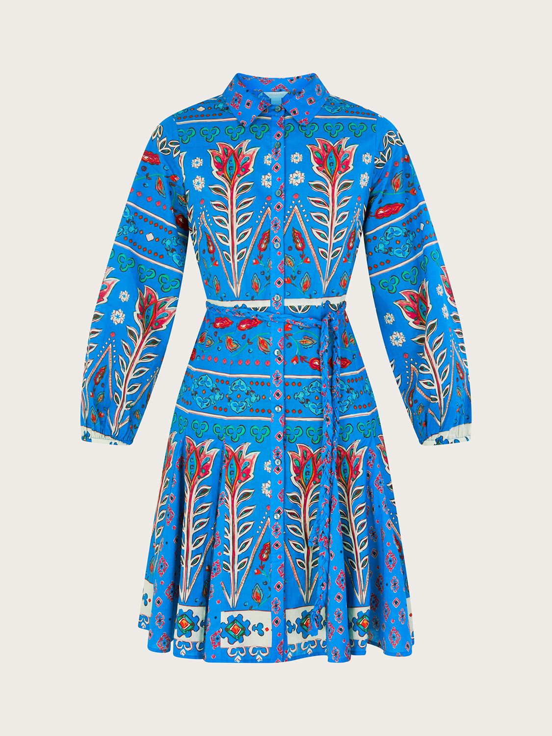 Monsoon Mixed Print Shirt Dress in Blue/Multi | endource