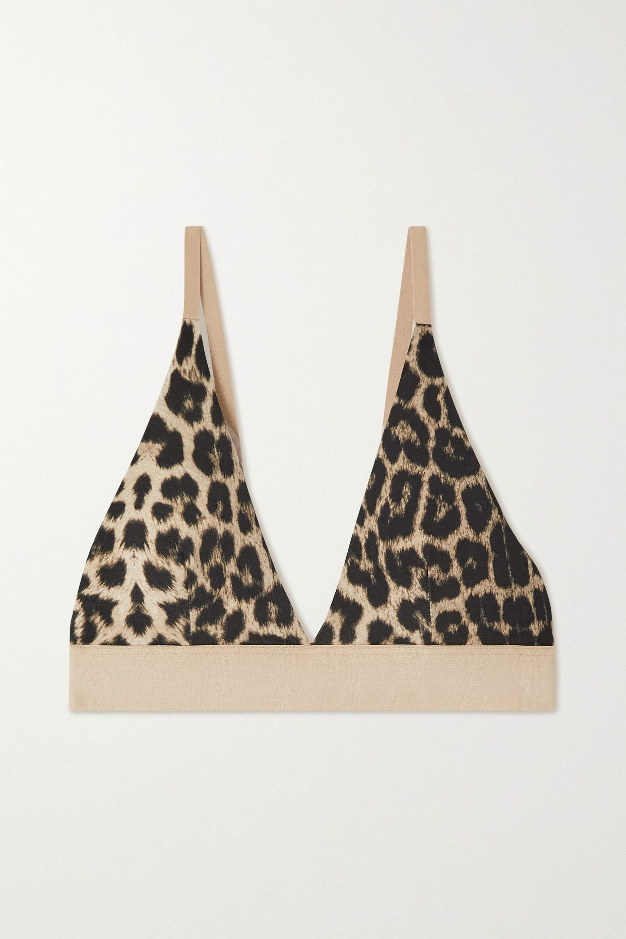 BASERANGE Leopard-Print Stretch-Bamboo Lyocell Soft-Cup Triangle Bra in ...
