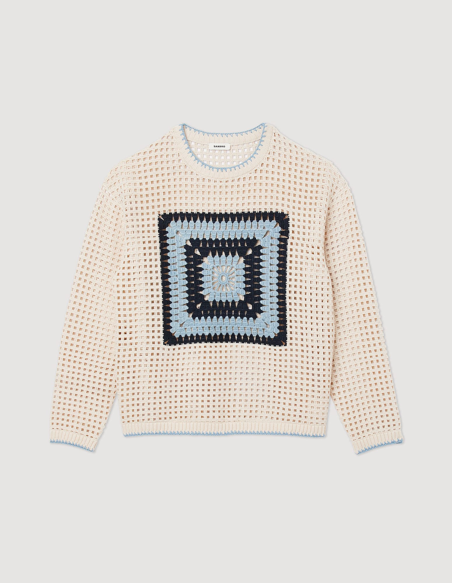 SANDRO Crochet Knit Sweater | endource