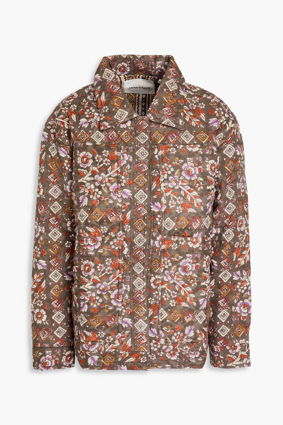 ANTIK BATIK Flora Quilted Floral Cotton Fil Coupé Jacket in Brown ...